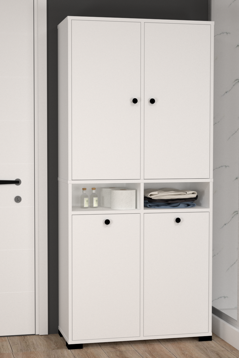 ATLAS NO.2 ALTI RAFLI İKİ SEPETLİ BANYO DOLABI - MOBILIQUE