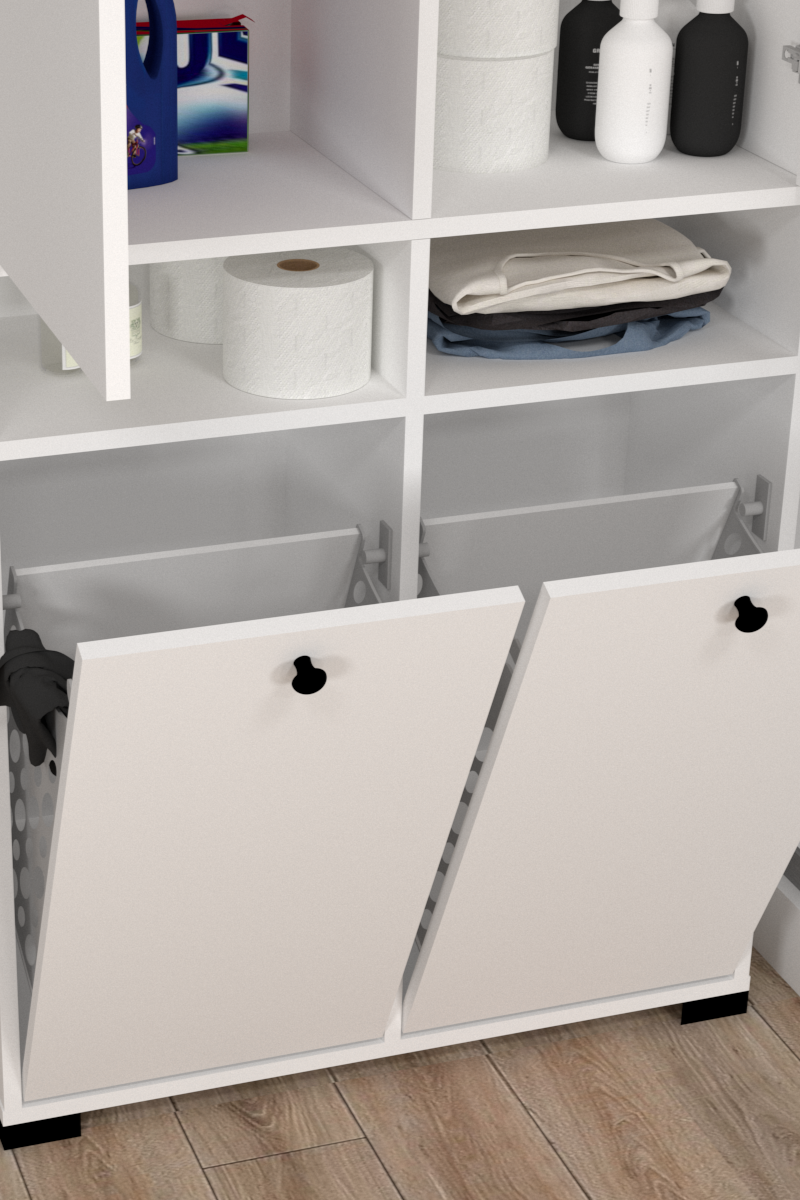 ATLAS NO.2 ALTI RAFLI İKİ SEPETLİ BANYO DOLABI - MOBILIQUE